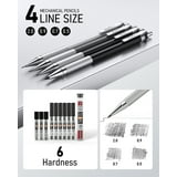 Nicpro 38 Pcs Art Mechanical Pencils Set in Leather Case, 3 Pcs Metal ...