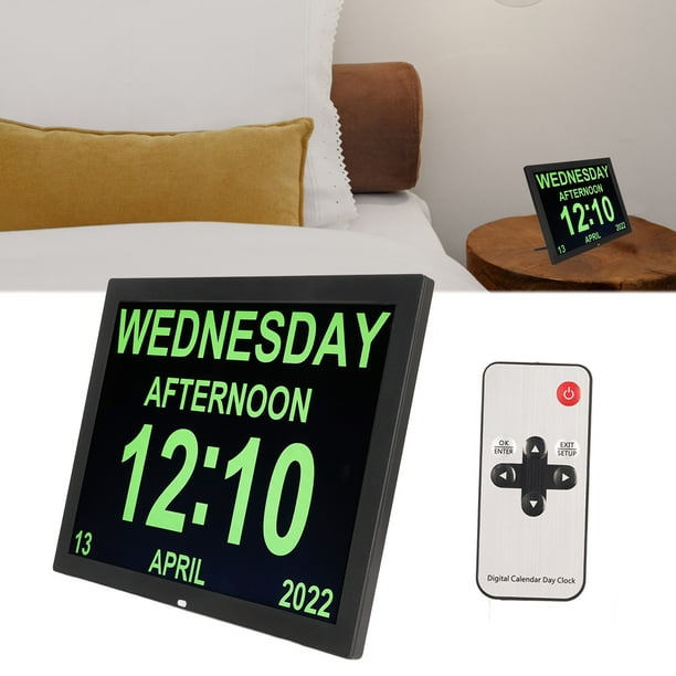 Digital Calendar Day Clock, 15" Large Digital Clock Large Display with ...