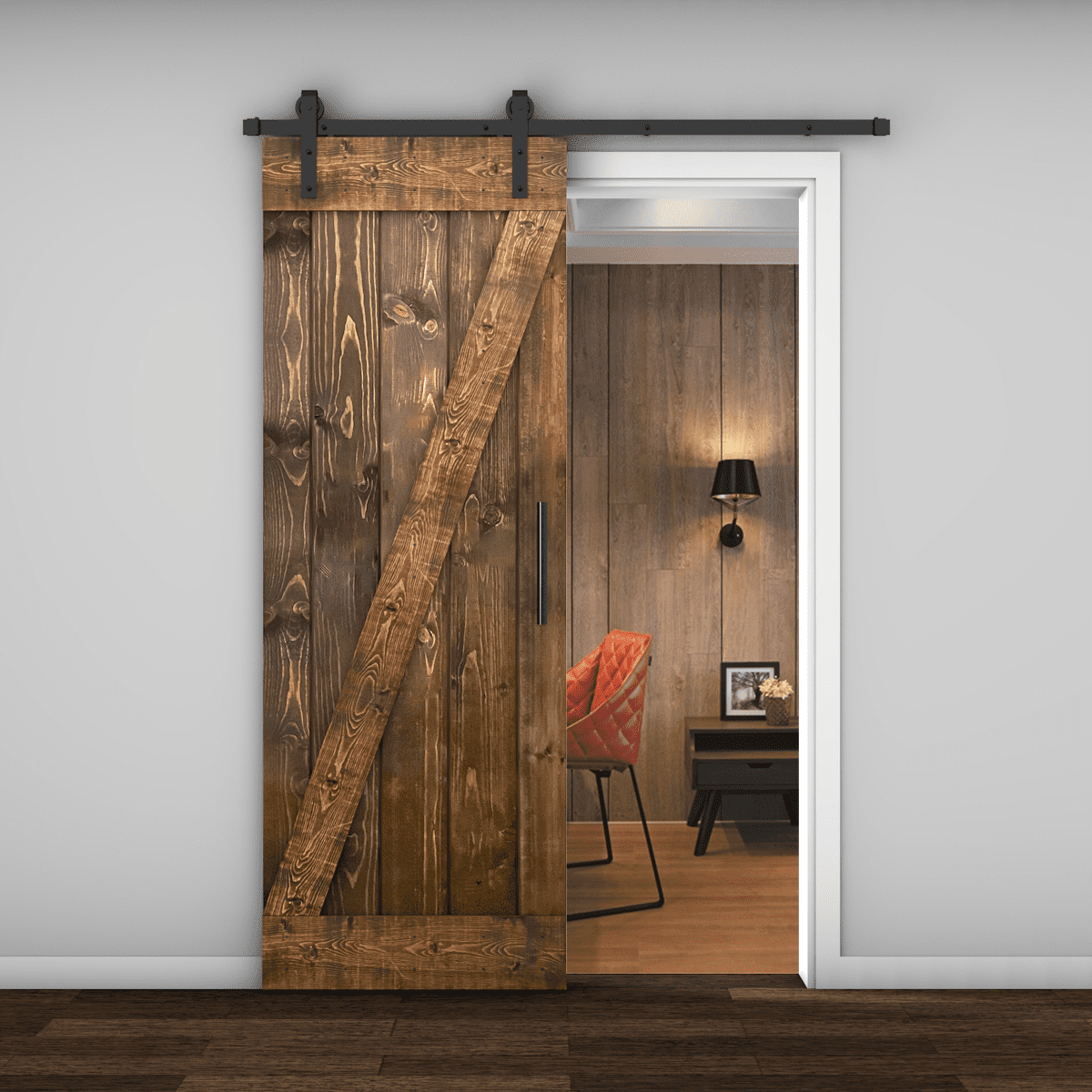 Essencaliy 30in x84in Solid Wood Barn Door, Made-in-USA Farmhouse ...