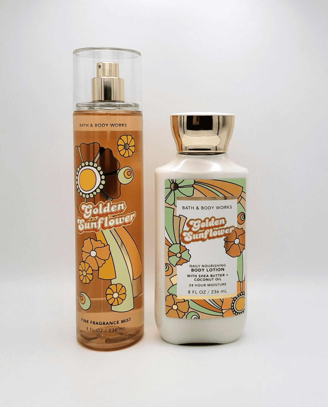 Bath & Body Works Golden Sunflower Body Mist & Body Lotion 8 fl oz Set ...
