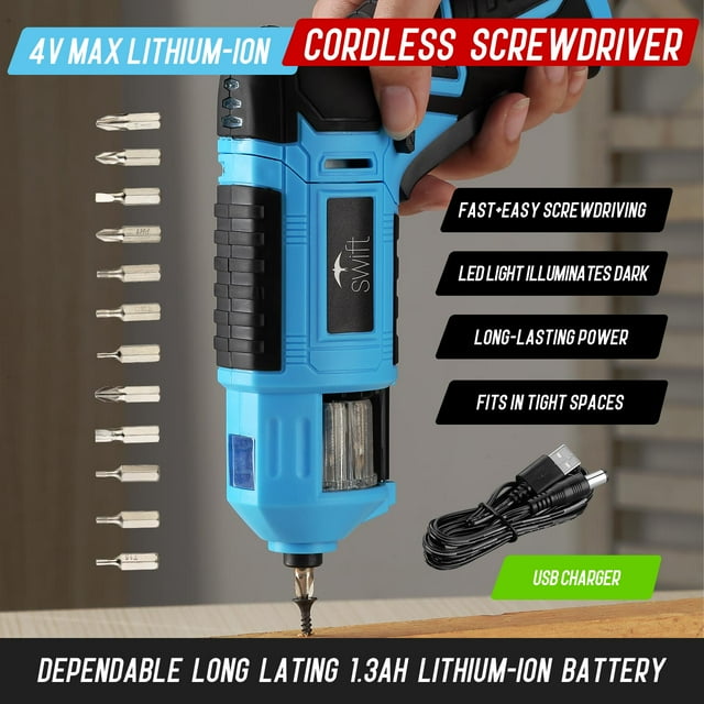 Redbak 3.6V/4V-Max Cordless Screwdriver, 4.5N·m Max Torque Cordless ...