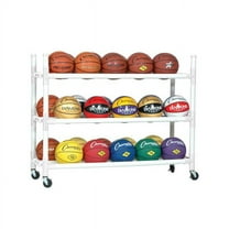 Champion Sports Champion Double Sided Wheeled Ball Locker Cart, Black ...