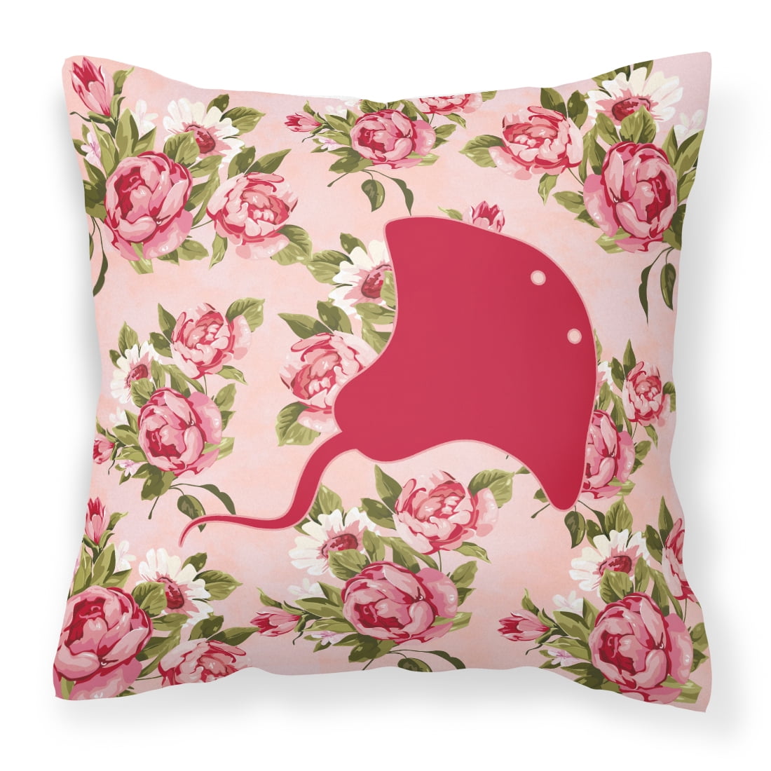 Stingray Shabby Chic Pink Roses Fabric Decorative Pillow - Walmart.com
