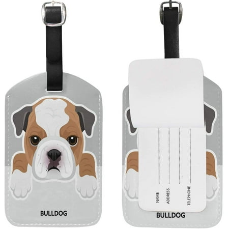 Dog Luggage Tags Leather Travel Bag Tag Cute Suitcase Baggage Labels ...