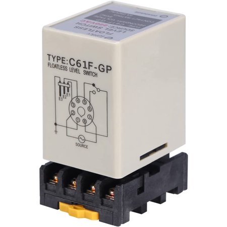 Water Level Control Relay Floatless Liquid Level Switch AC220V 50/60HZ with Base C61F-GP ...