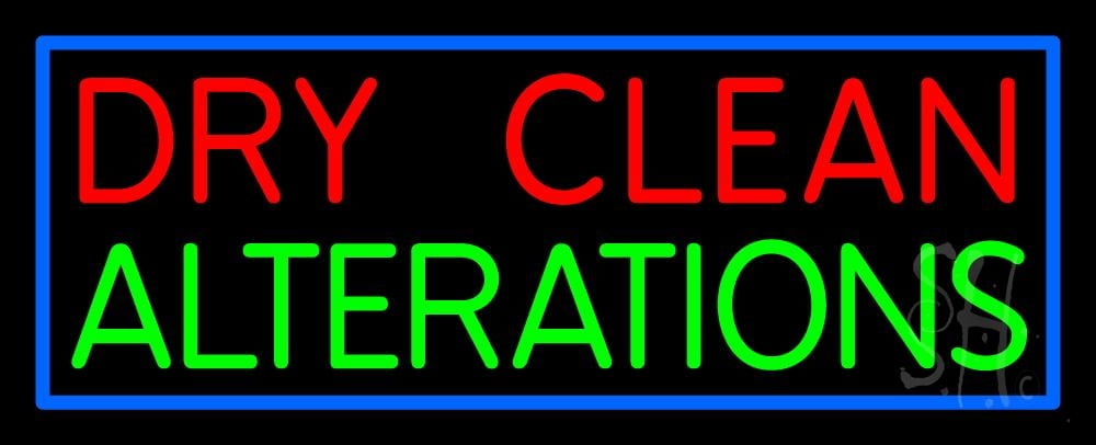 Dry Clean Alterations LED Neon Sign 10" Tall x 24" Wide - inches, Black ...