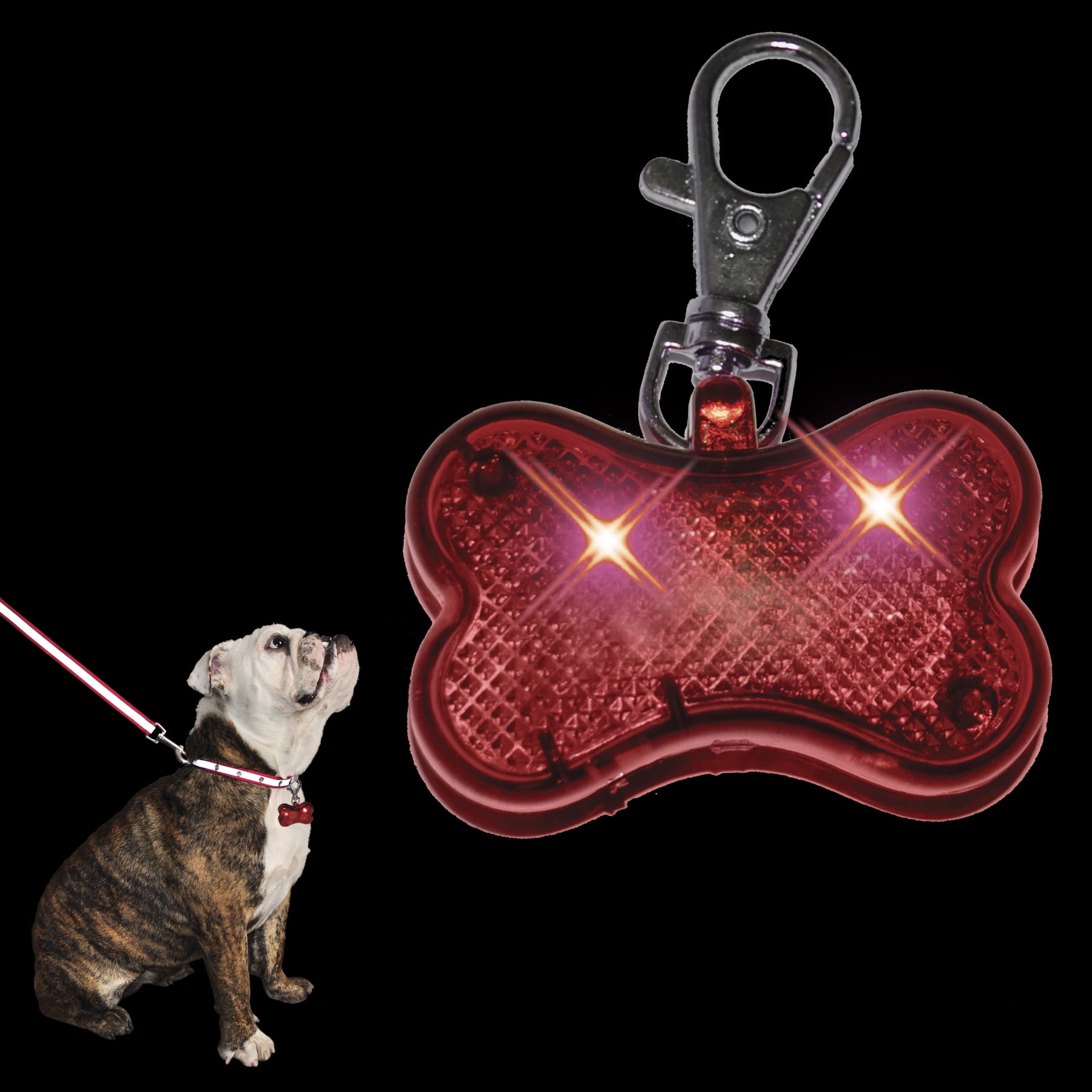 FlashingBlinkyLights LED Dog Bone Pet Safety Light - Walmart.com