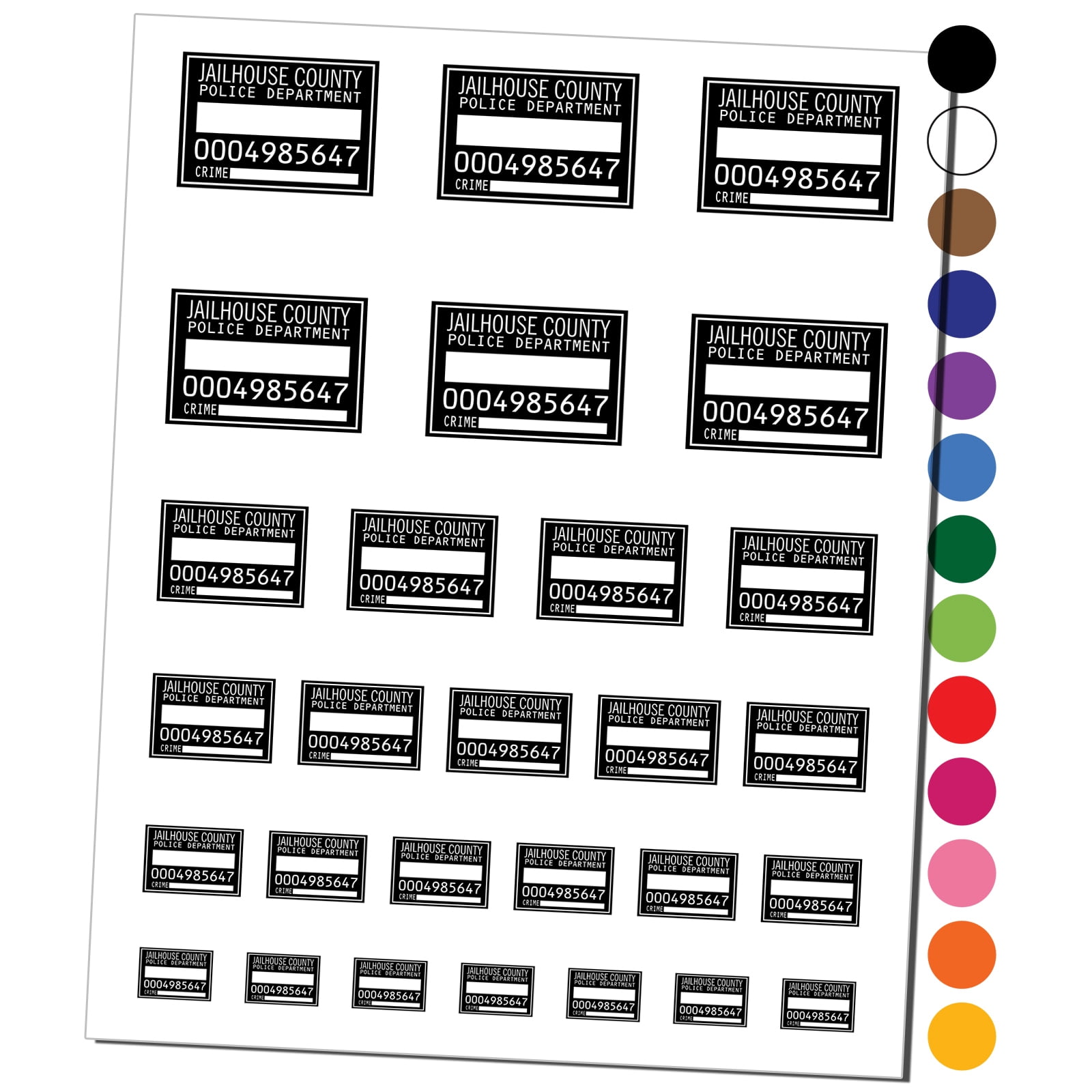 Mugshot Crime Inmate Board Jail Water Resistant Temporary Tattoo Set ...