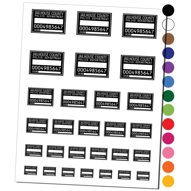 Mugshot Crime Inmate Board Jail Water Resistant Temporary Tattoo Set ...