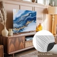 Abstract Marble Texture TV Dust Cover 65 Inch, Waves Gradient Blue Gold ...