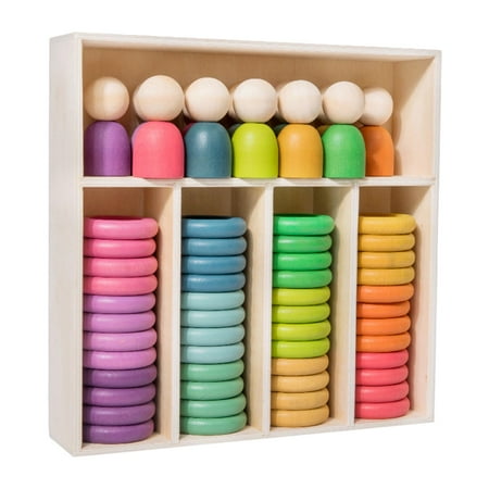 Rainbow Matching Building Blocks Circular Building Blocks Fine Motor ...