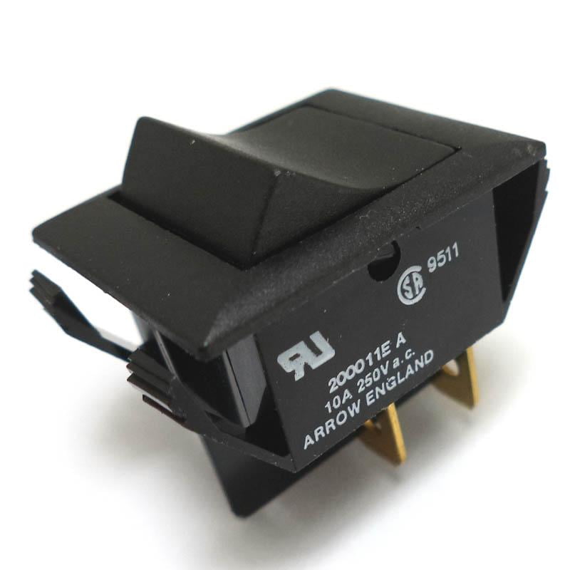 200011E AA - ROCKER SWITCH 2P1T 10A ON-OFF 250VAC QT 22X30MM BLK ...