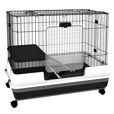 SmileMart 4-Level Rolling Rabbit Cage with Platform and Ramp for Small ...
