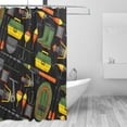 Fisherman Fishing Supplies Bait Shower Curtain with 12 Iron Hooks ...