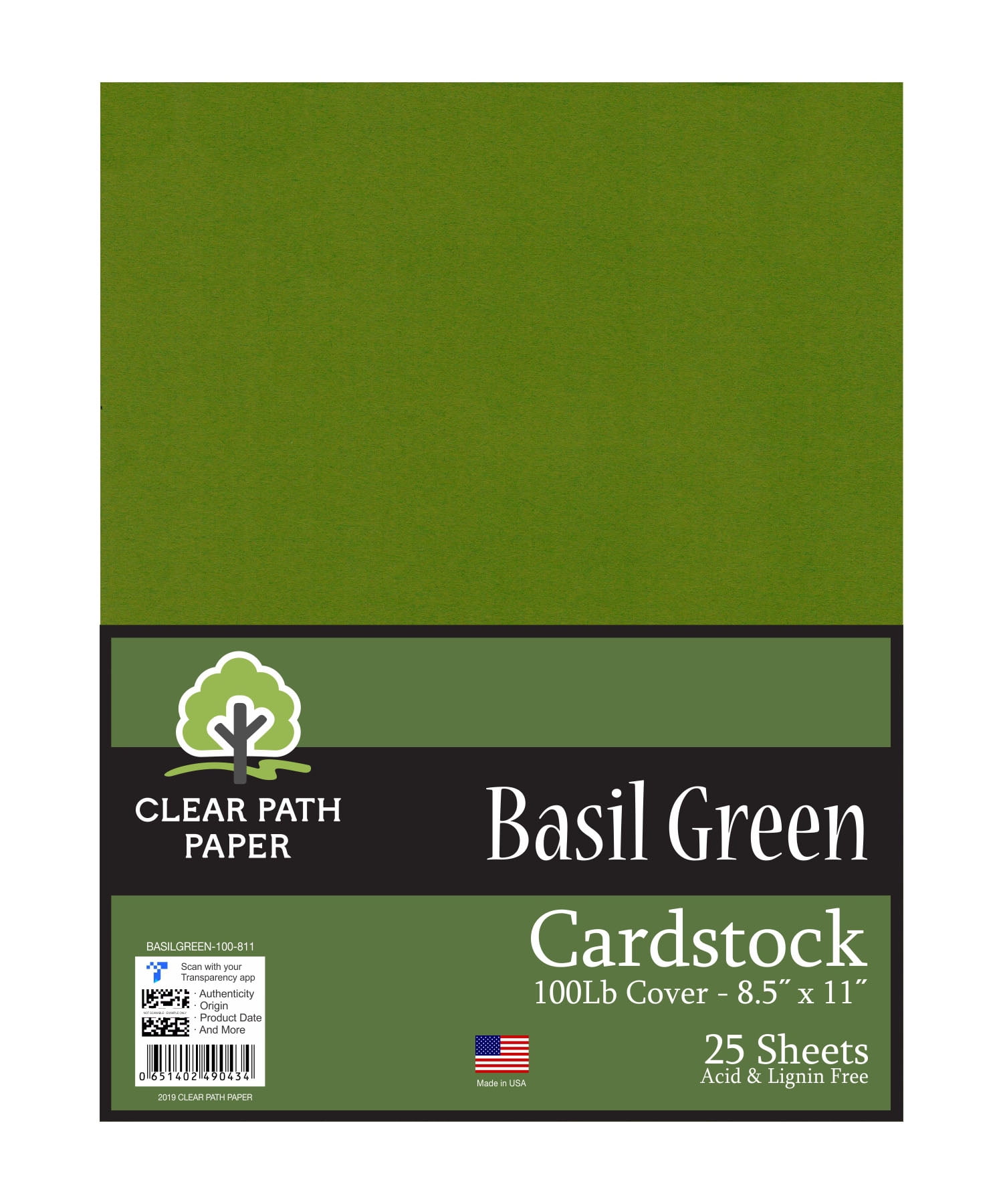 Basil Green Cardstock - 8.5 x 11 inch - 100Lb Cover - Walmart.com