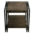Cortesi Home Penni End Table, Solid Wood with Black Metal Frame, Dark ...
