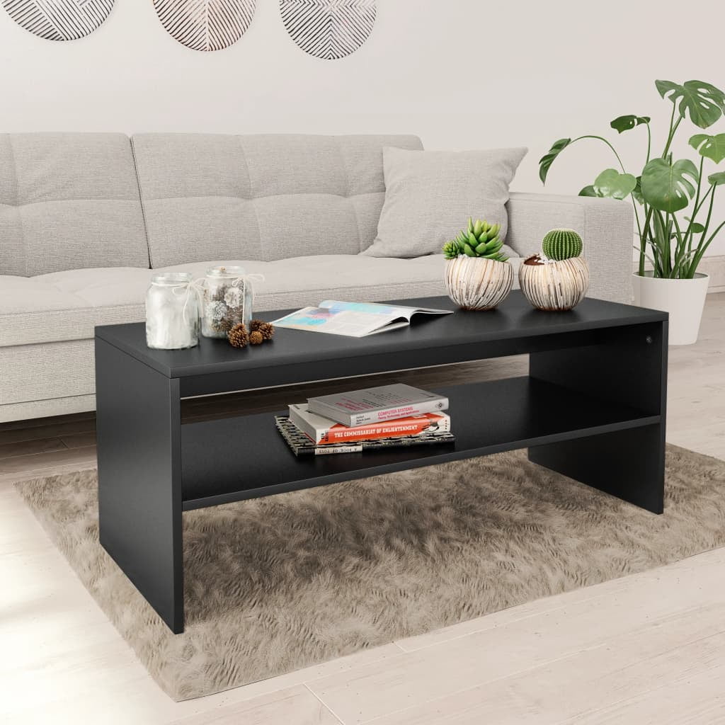 Click here for Vidaxl Coffee Table Black 100x40x40 Cm Engineered... prices