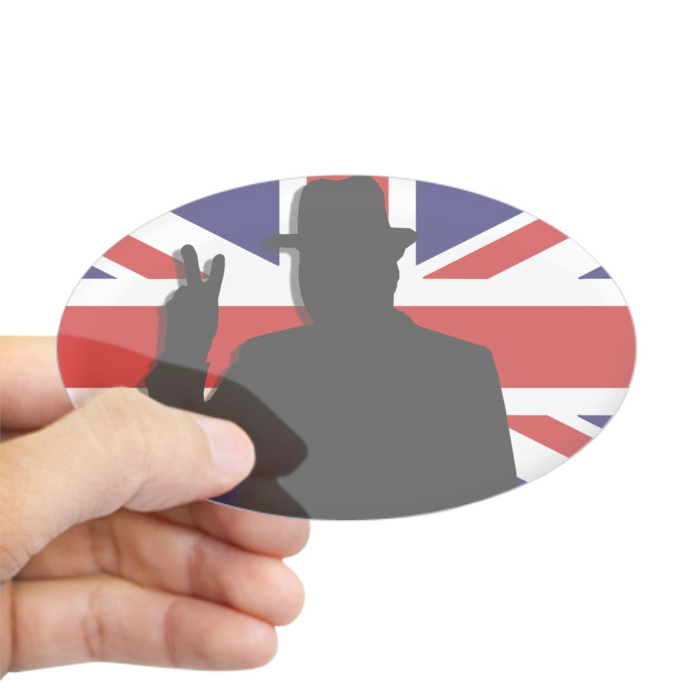 CafePress - Winston Churchill Victory Sticker - Sticker (Oval ...