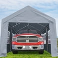 Peaktop 10x20ft Heavy Duty Carport with Removable Sidewalls, Portable Garage Tent, Silver Gray ...