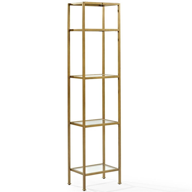 Pemberly Row Narrow Open Display Bookcase in Gold - Walmart.com
