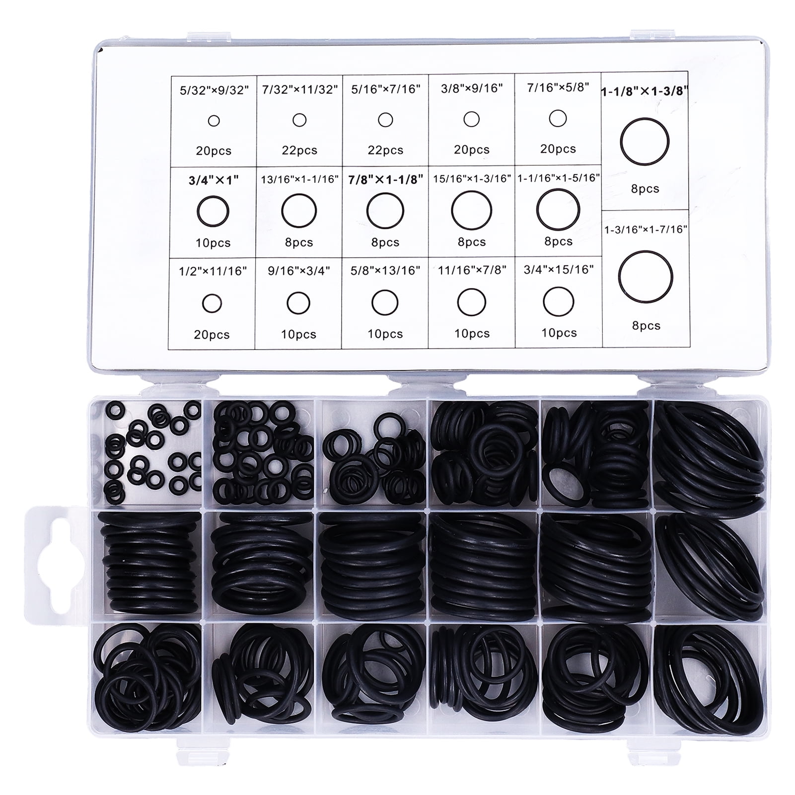 Arandela tórica, 222 piezas Anillo tórico de goma Anillo tórico de goma Surtido de anillos ...