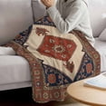 Blue Red Blanket Soft Cozy Warm Throw Blanket for Couch, Plush Fuzzy ...