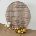 Efavormart 7.5ft Rustic Brown Wood Round Spandex Fit Wedding Backdrop ...