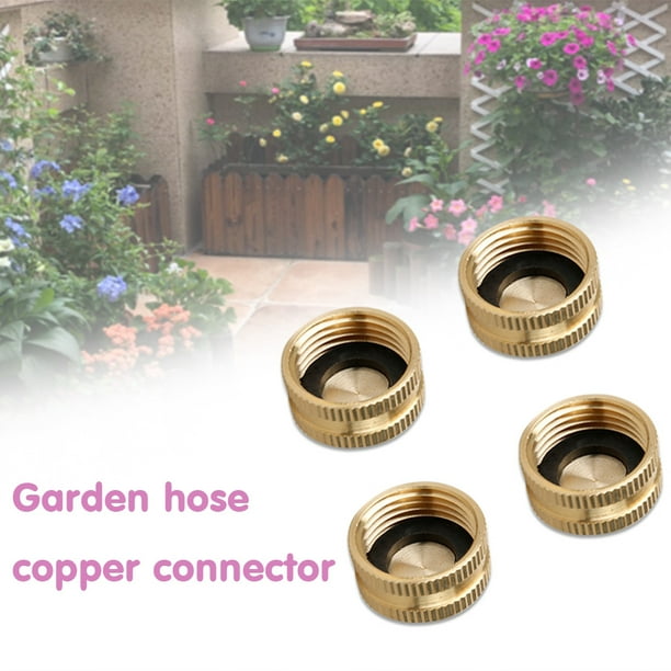 Maoww 4 Pieces Garden Hose Brass Hose Cap with Washers 3/4-Inch Female ...