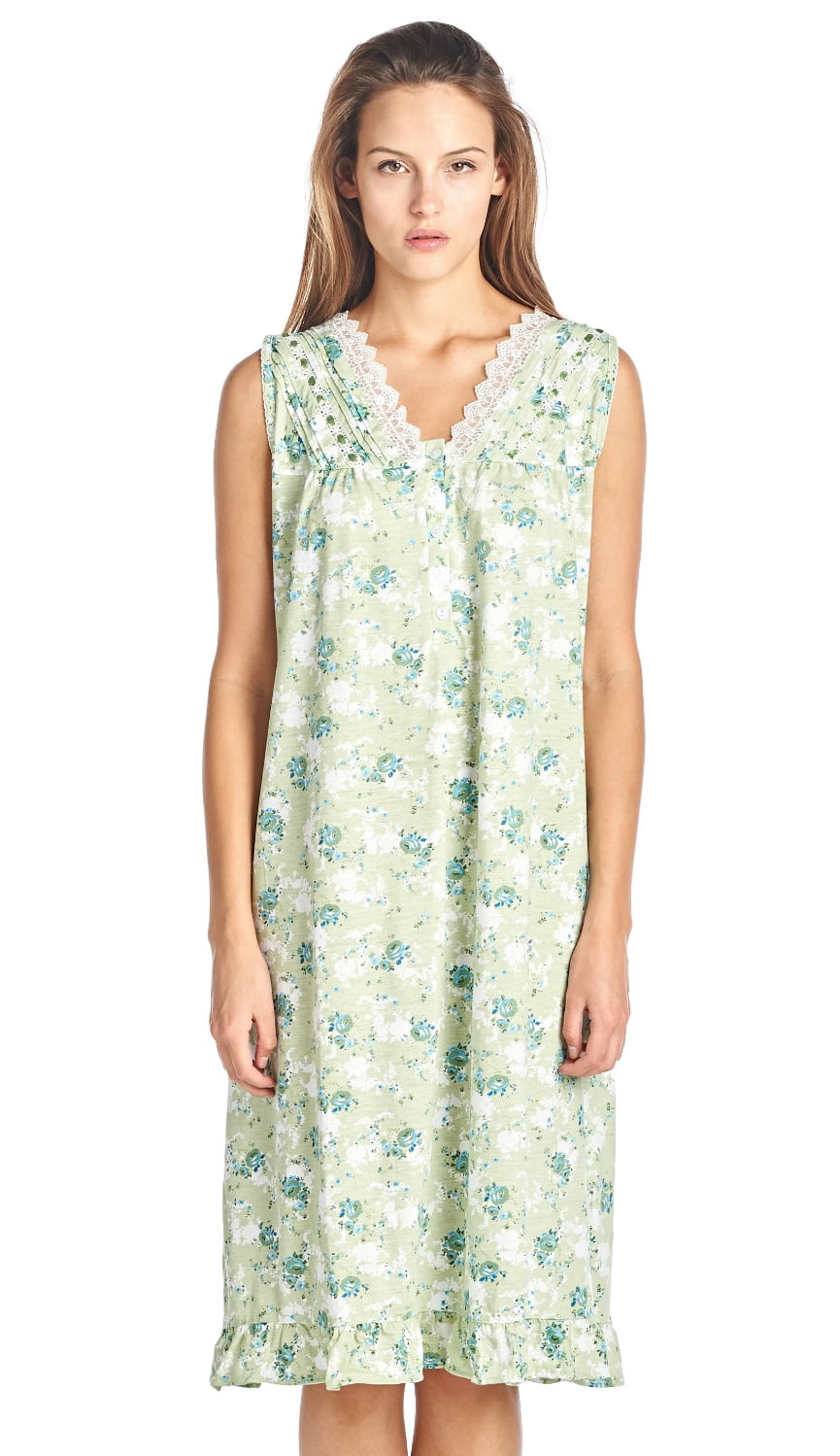 Casual Nights Women's Sleeveless Floral Lace and Ribbon Nightgown ...