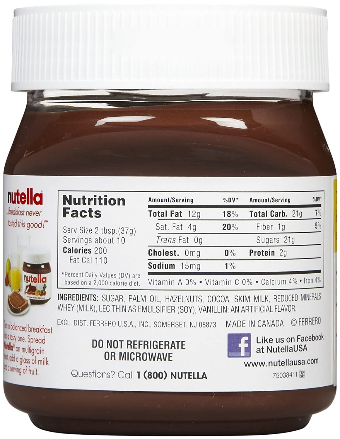 Nutella Food Label