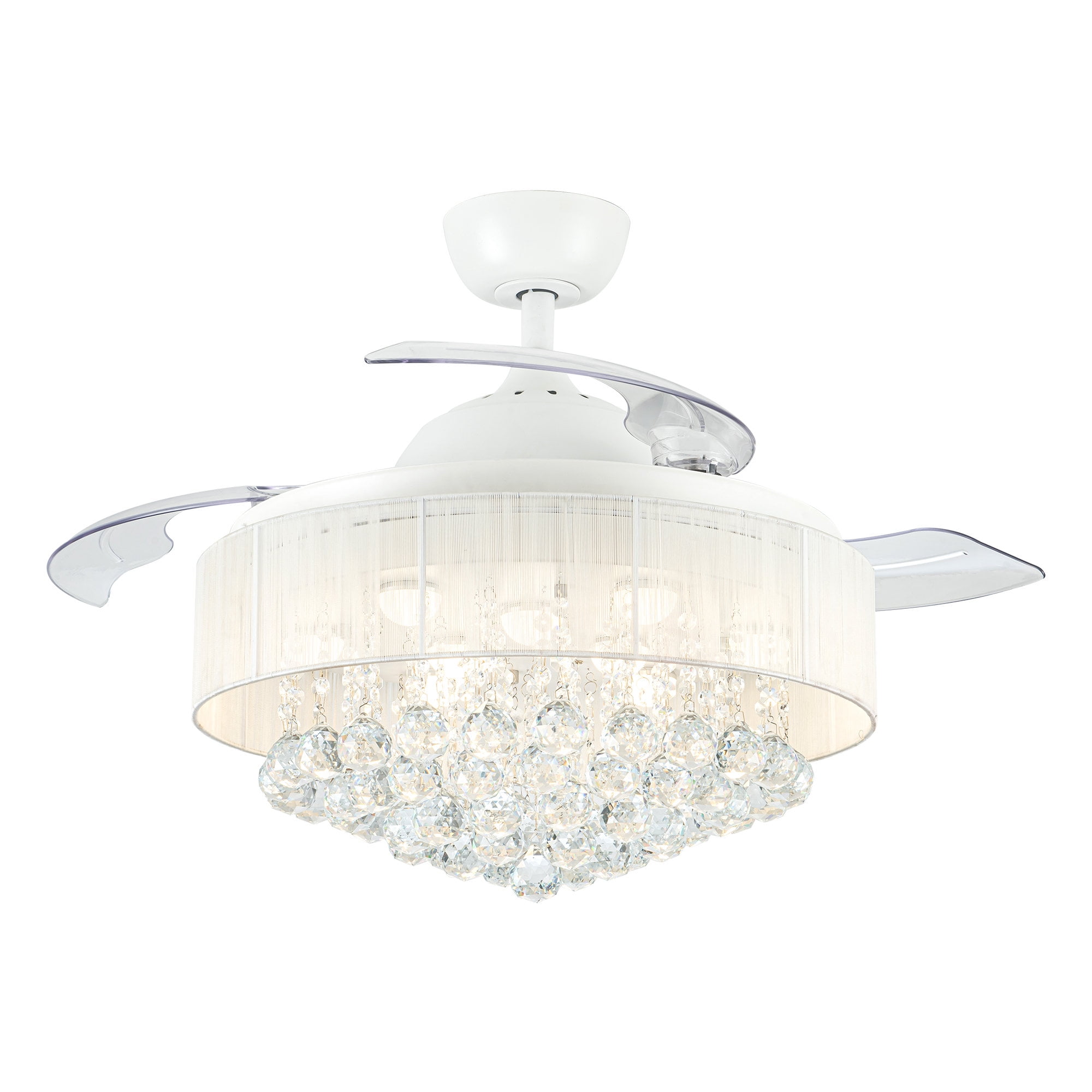 Parrot Uncle Ceiling Fans with Lights and Remote White Chandelier ...