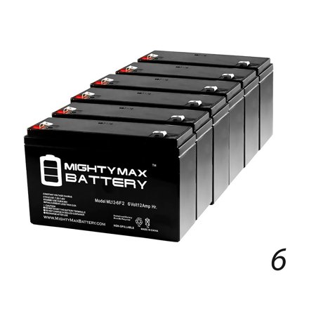 6V 12AH F2 Battery Replaces Holophane EC12 90835A E110 E112 - 6 Pack ...