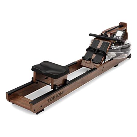 TOPIOM Water Rowing Machine for Home Use, Water Resistance Wooden Rower ...