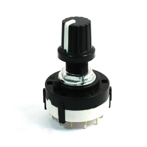 4P3T 4 Pole 3 Position Single Wafer Band Selector Rotary Switch w Knob ...
