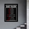 10 Things That Require Zero Talent 30"L x 40"W Canvas Art Print Wall ...