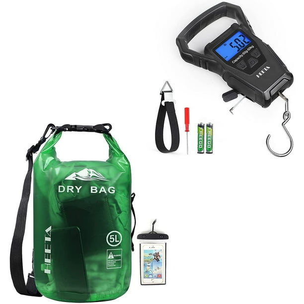 Green 5L Waterproof Dry Bag for Women Men with Waterproof Fish Scale ...
