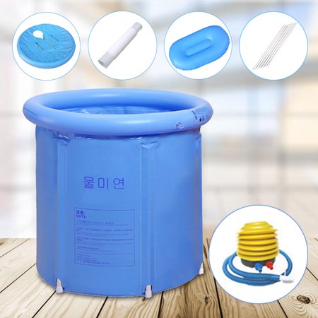 Blue Foldable Bathtub Durable Adult Blow Up Inflatable Bathtub Spa ...