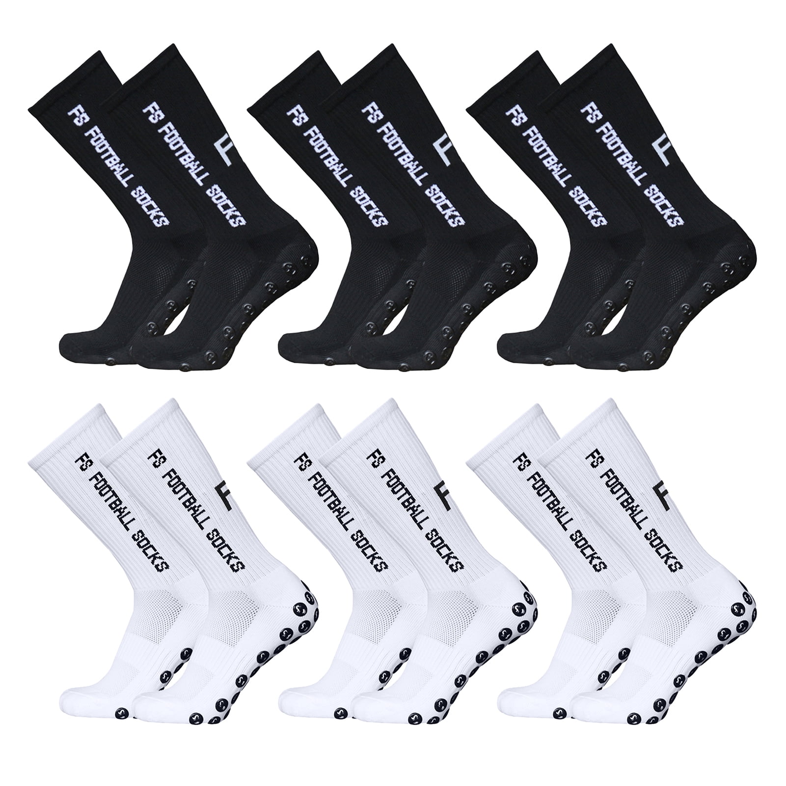 Click here for Yeacher 6-Pack Gripper Football Socks  3 Black & 3... prices