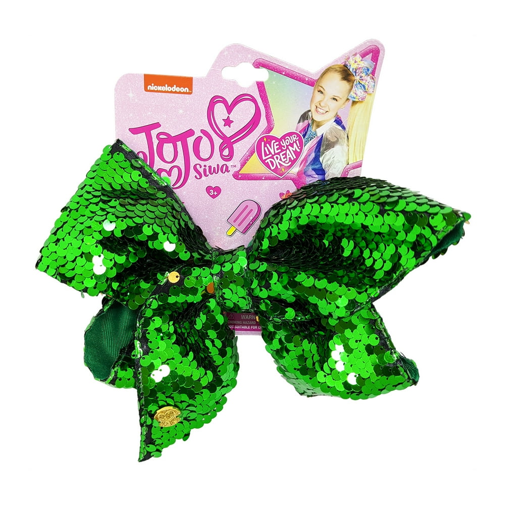 JoJo Siwa - Jo Jo Siwa Bow with two way sequin in Green - Walmart.com ...