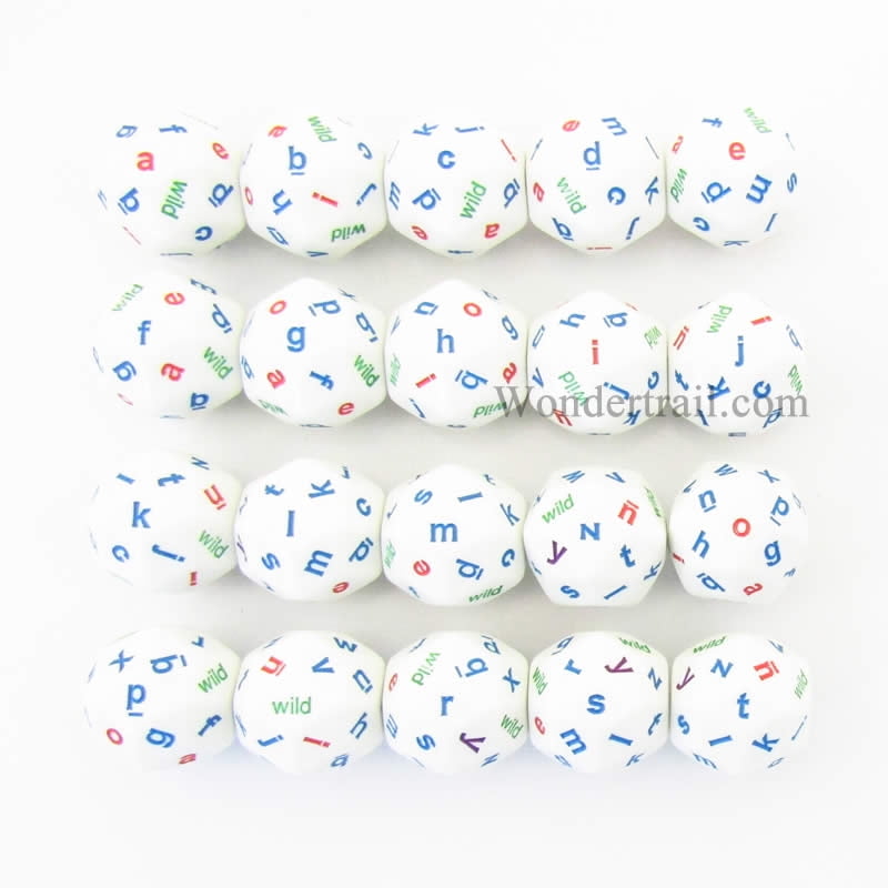 Koplow Games 30-Sided Alphabet Dice, Lower Case Letters, Box of 20 ...