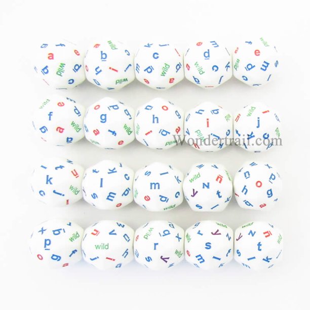 Koplow Games 30-Sided Alphabet Dice, Lower Case Letters, Box of 20 - Walmart.com