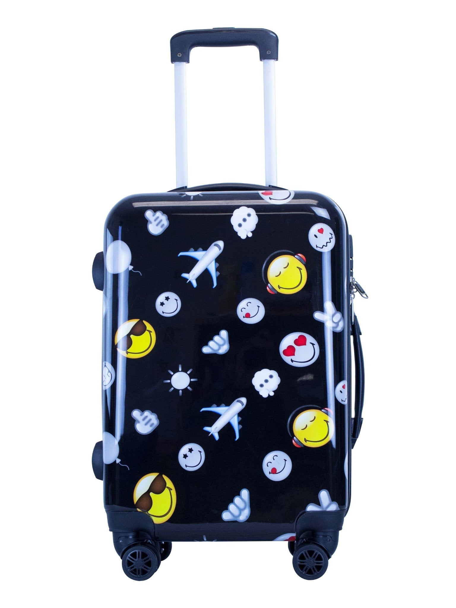 ATM Luggage Smiley World Happy Travel 22'' Black - Walmart.com