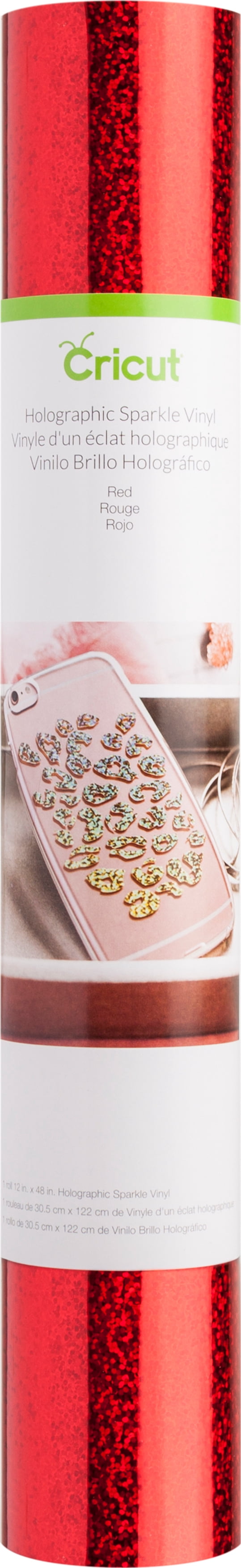 Cricut Holographic Vinyl, Red - 12"x48" - Walmart.com