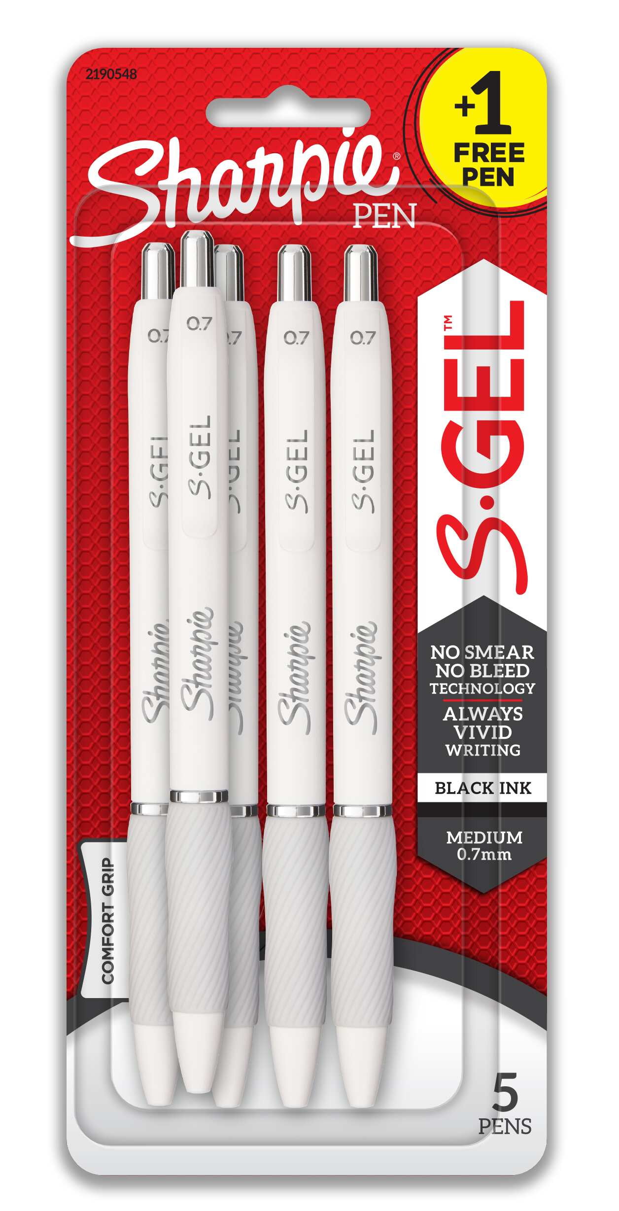Sharpie S-Gel, Gel Pens, Medium Point 0.7 mm, Black Gel Ink Pens, White ...