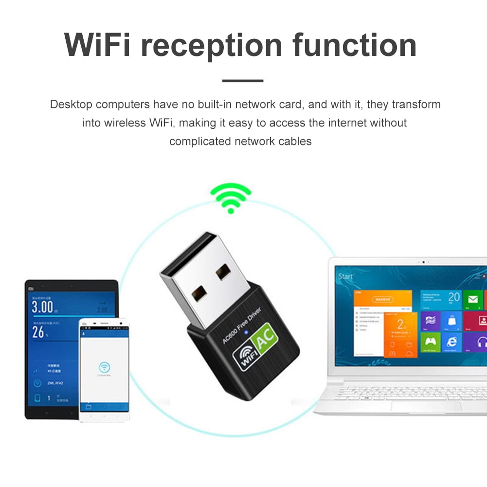Wireless Network Card 600Mbps USB Network Card WiFi Receiver for ...