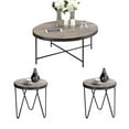 Bage 3 Piece Modern Coffee Table and End Table Set in Weathered Gray ...
