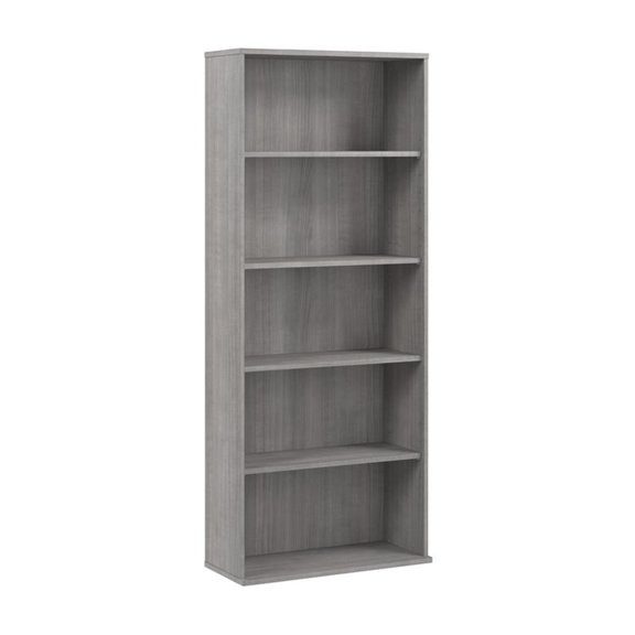 Hybrid Tall 5 Shelf Bookcase with Doors in White - Engineered Wood ...