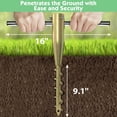 LCOKEIY Beach Umbrella Sand Anchor, 17", No Dig Metal Stand, Golden ...