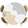 Abstract Dahlia Flower Round Fitted Tablecloth with Elastic Edge ...