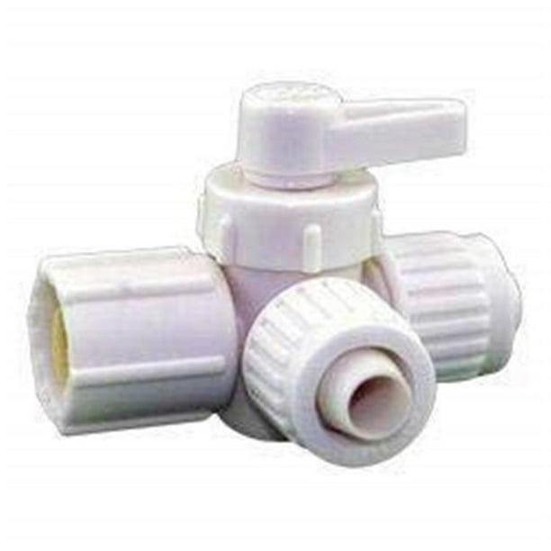 Elkhart Supply 6913 0.5 in. Female x 0.5 in. Flair 3-Way Shut Off Valve ...